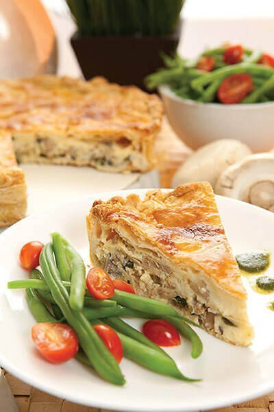 Receta de Pay de pollo con rajas y champiñones » Cocina con Alegría